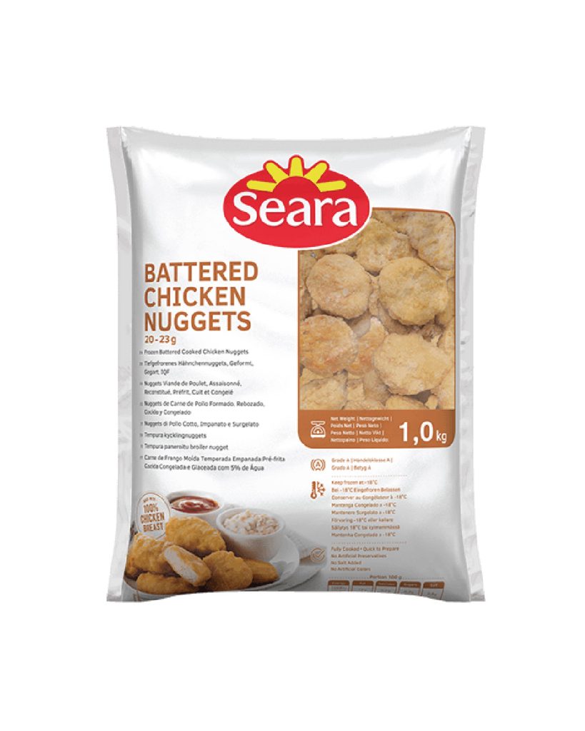 Seara Chicken Nuggets Battered Cooked (NGB-13) (10x1Kg in box) (Each ...