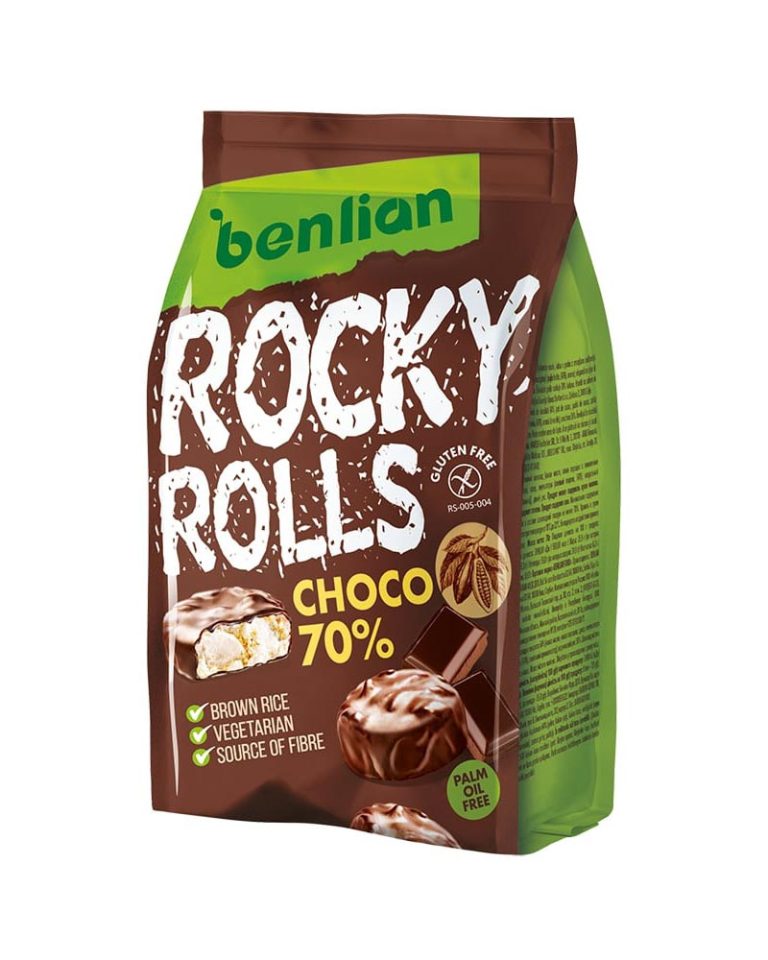 Benlian Rocky Rolls Choco 70% Rice Cakes 70gr - Prinos Farm & Deli